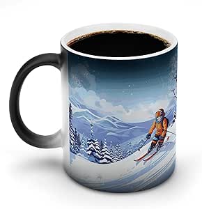 Amazon.com: GFLFMXZW Winter Skiing Ceramic Coffee Mug Color Changing ...