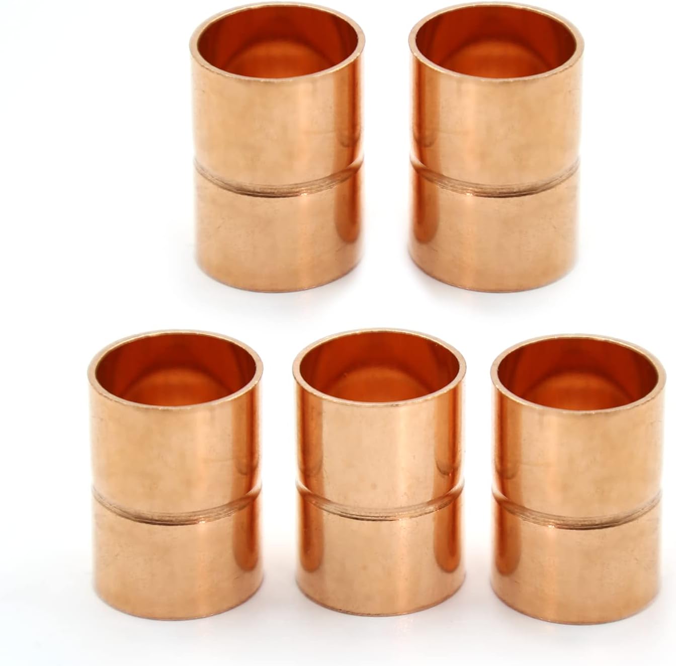 ZOWZEA Straight Coupling Copper Fittings 1/2 Inch Copper Pipe Welding ...