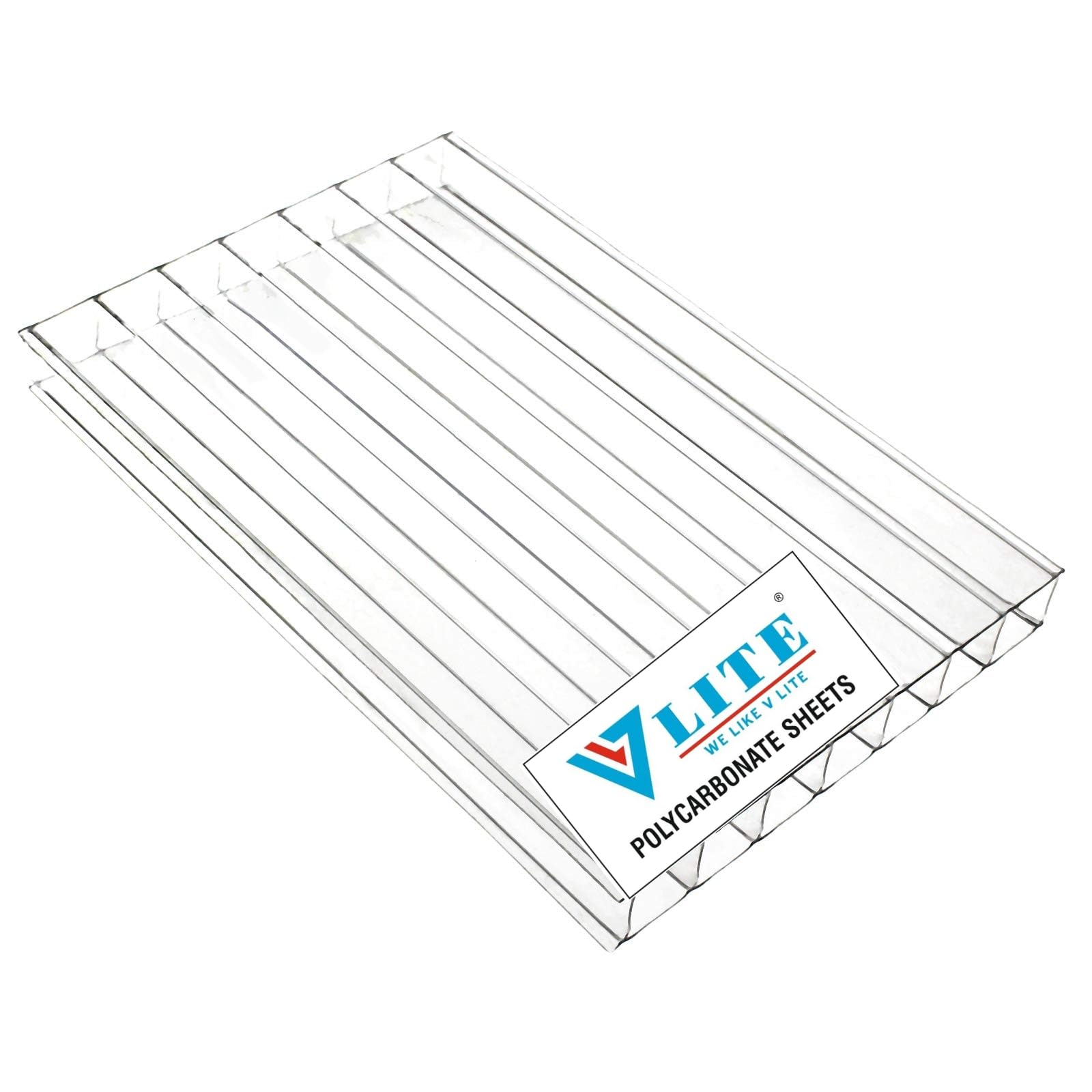 V-LITE Polycarbonate MULTIWALL Sheet 6MM 2 FEET * 2 FEET (TRANSPARENT ...