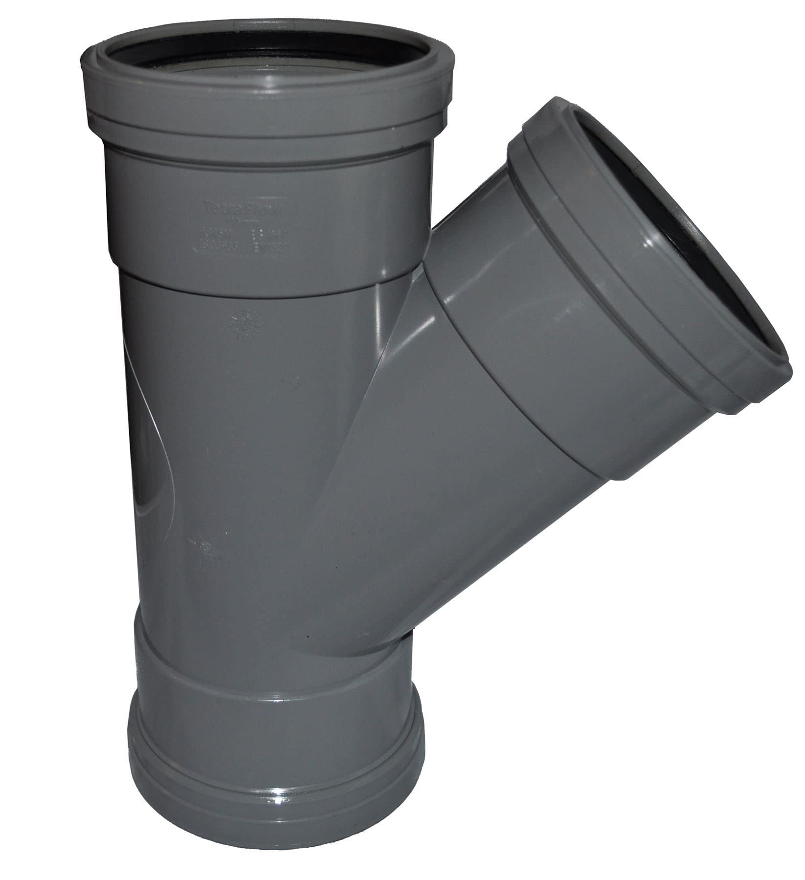 Triple Socket Pushfit Soil Pipe 45 Degree Tee - Grey : Amazon.co.uk: DIY & Tools
