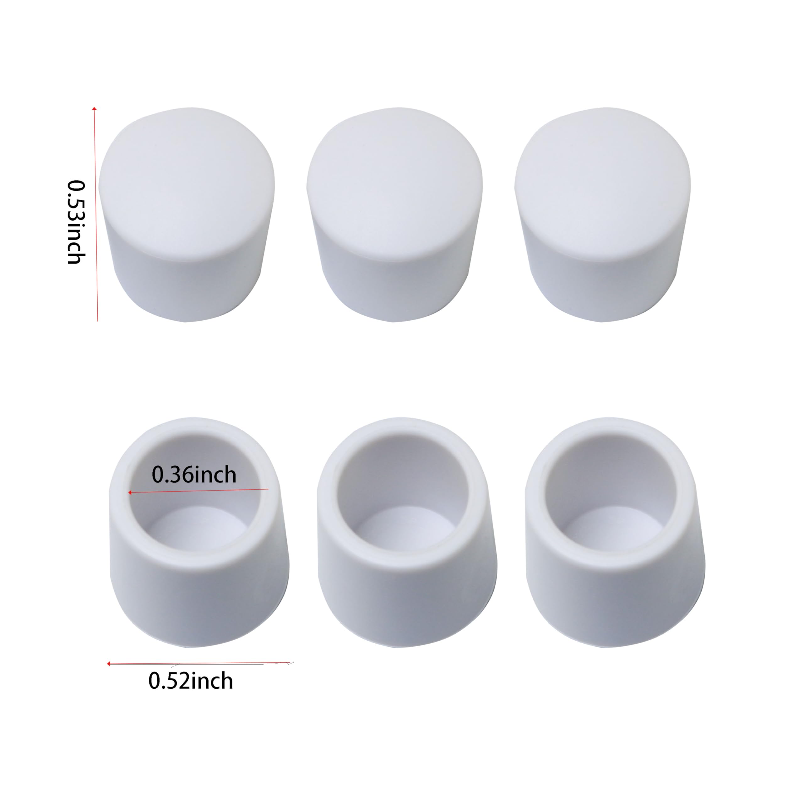 Snapklik.com : 24PCS White Rubber Door Stop Caps Door Stopper Tips Caps ...