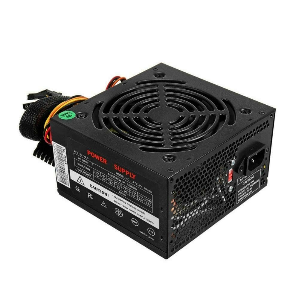 1000W Power Supply Computer Gaming PSU PFC ATX 24 Pin SATA for Intel ...