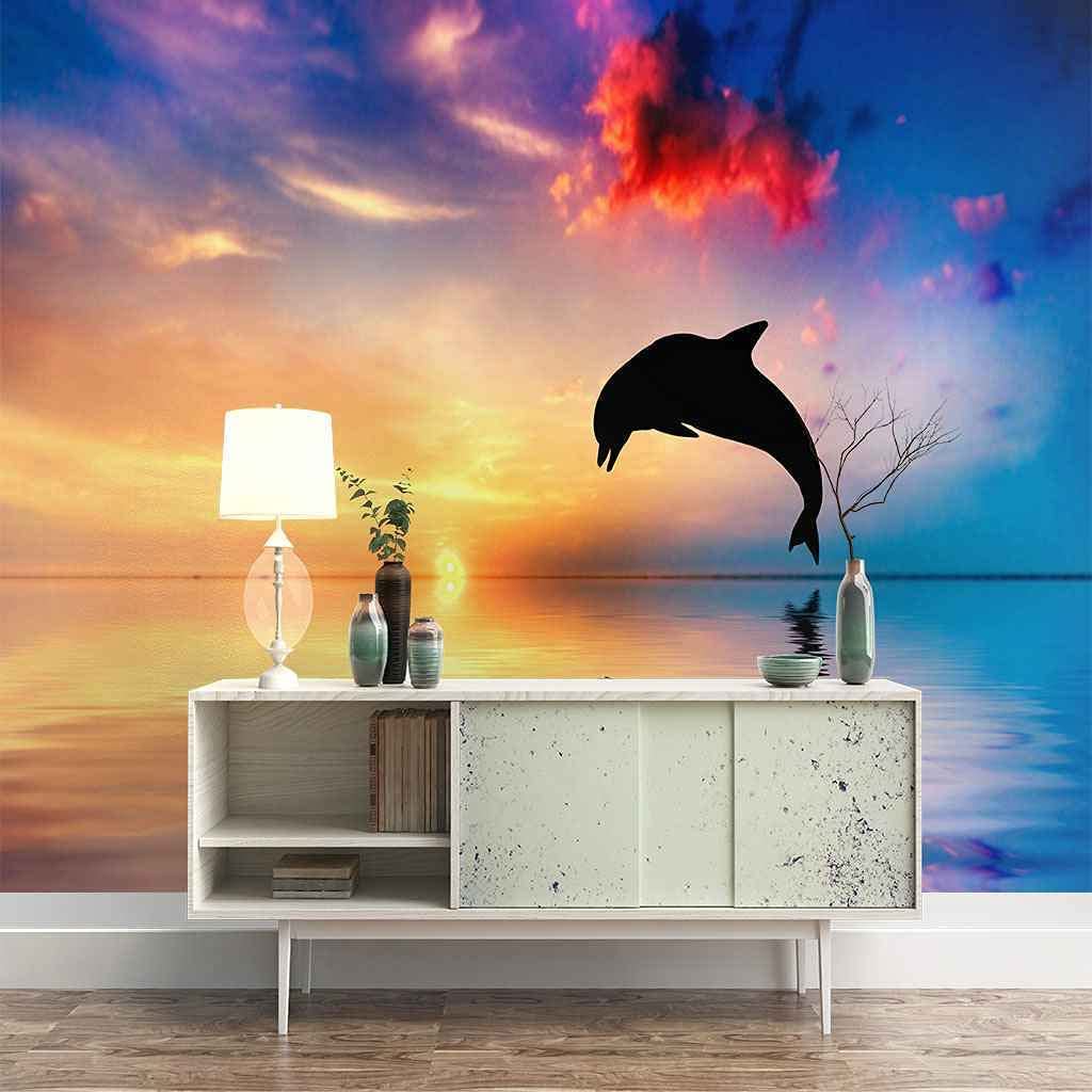Beautiful Dolphin Sunset Wallpaper Wallpaper Sea, The Sky, The Sun,