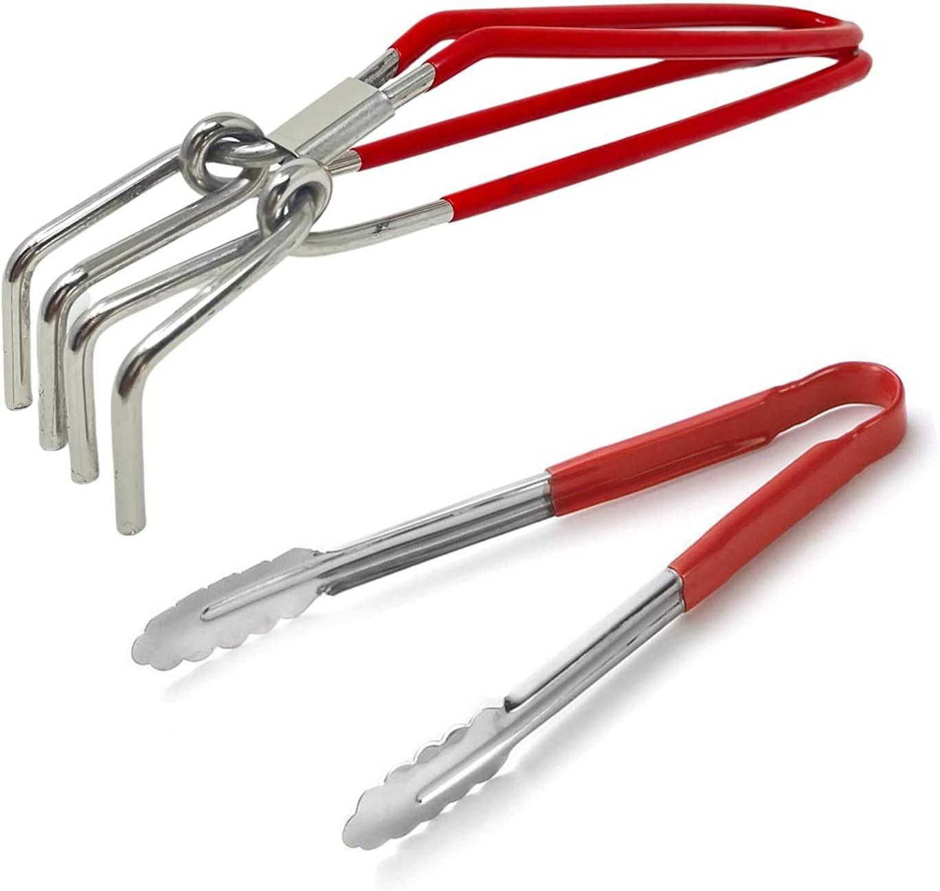 Amazon.com: Stainless Steel Kitchen Tongs Set of 2, Pincer or Wire Tong ...