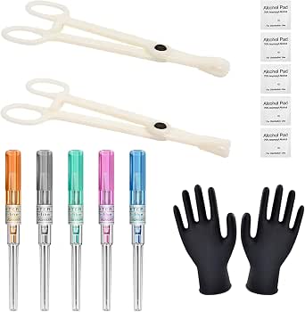 Rayyl 13 Stück Piercing Nadeln Set 14G 16G 18G 20G 22G Ohr Nase ...