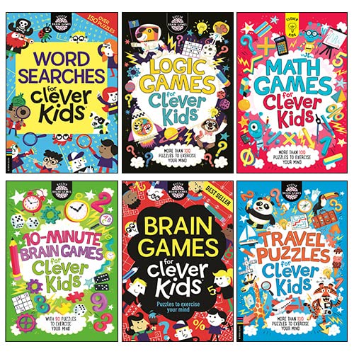 Brain Games Clever Kids Collection 6 Books Set (Brain Games,Travel ...