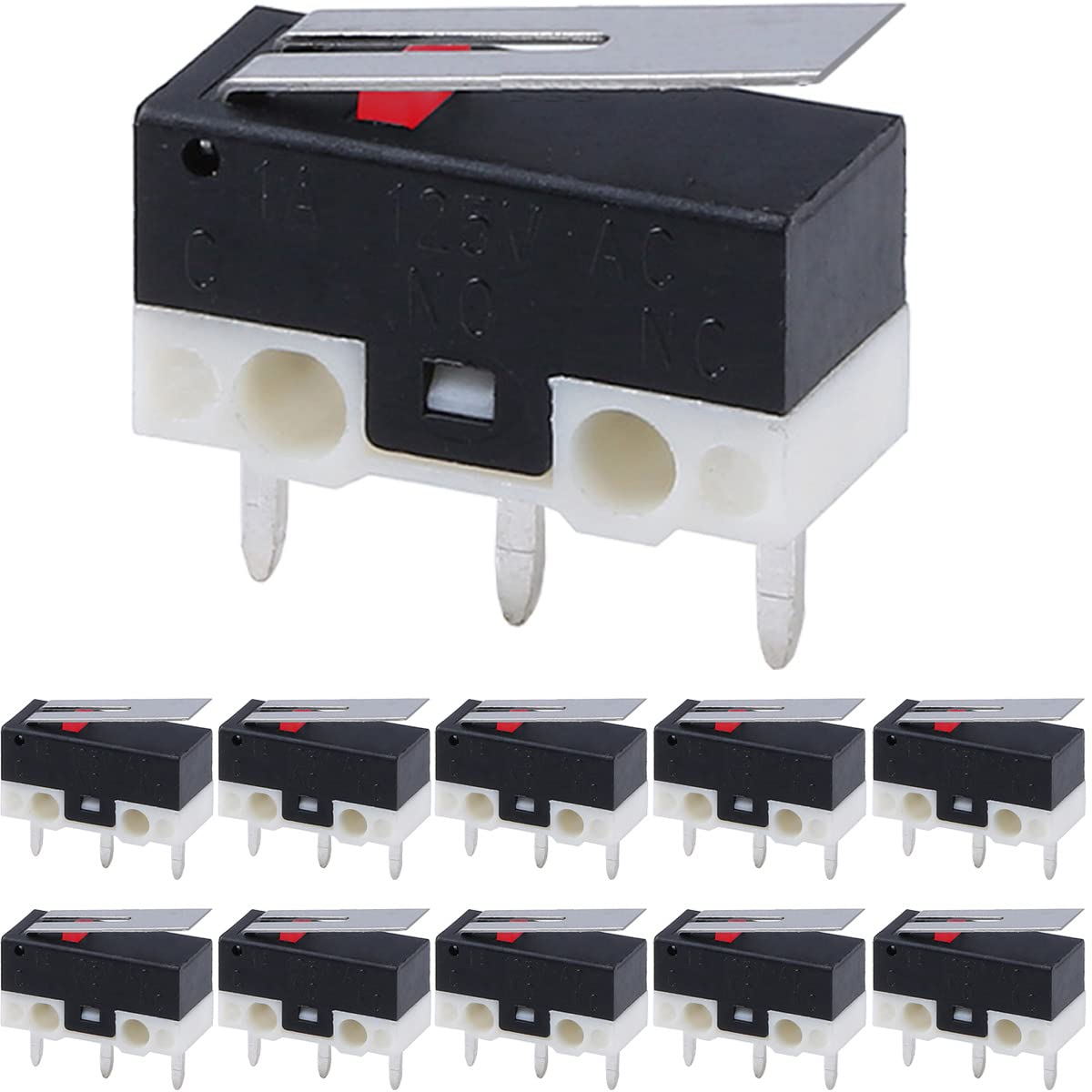 Xiatiaosann Micro Limit Switch Momentary Hinge Lever Arm 3Pin Mini ...