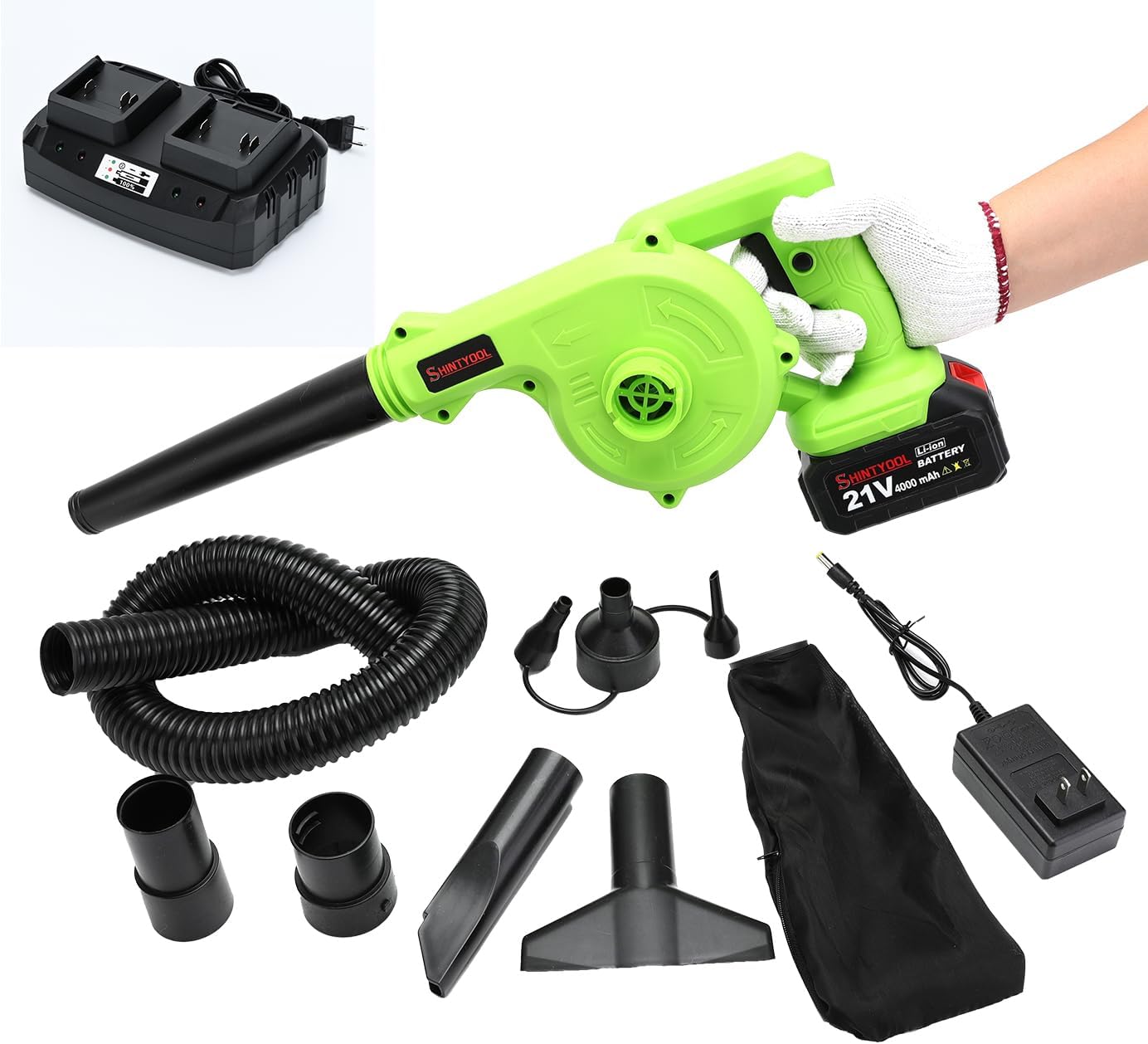 Amazon.com: Cordless Blower and 2 Port Charger Base,Blower and 2 Port ...