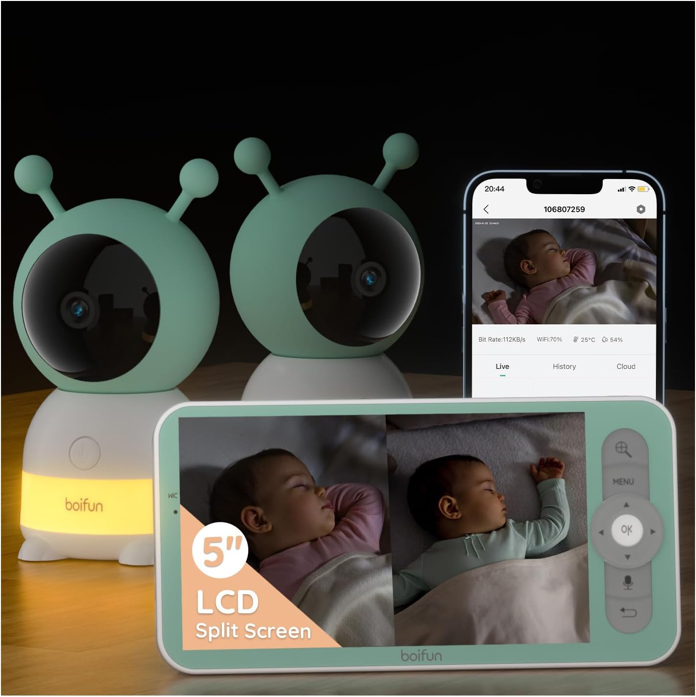 ARENTI 2K/3MP Baby Monitor, Wifi Baby Camera with Night Vision,Auto ...