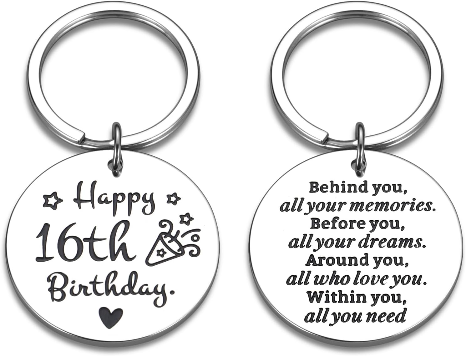 Sweet 16 Gifts for Girls, Inspirational Keychain Happy 16th Birthday ...