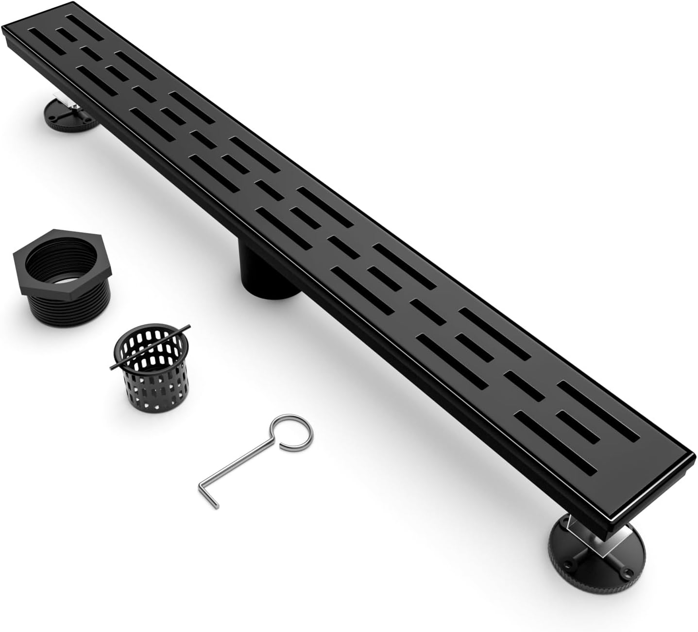 VEVOR 24 Inch Linear Shower Drain with Square Pattern Grate,Brushed 304 ...