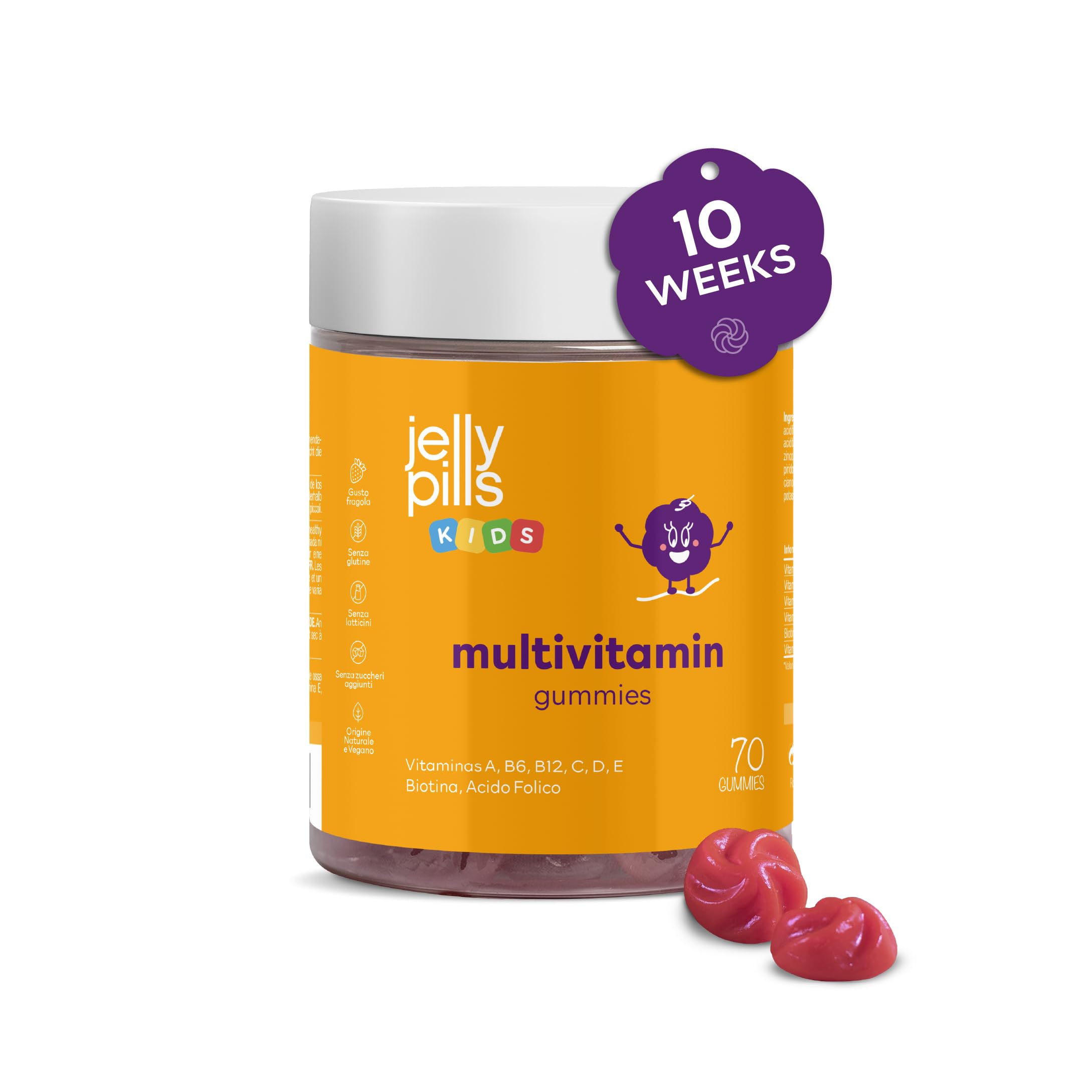 Jelly Pills® Multivitamine e Minerali 70 Gummies bambini - Senza ...