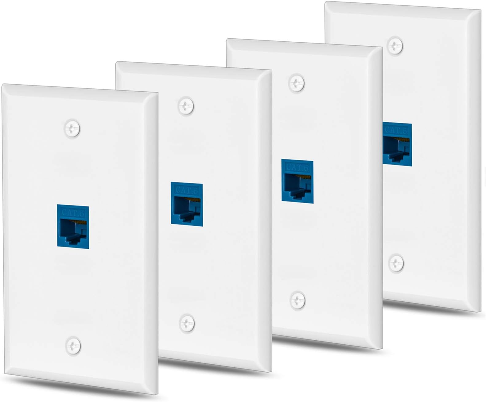 Amazon.com: Ubrand 4 Packs cat6 Ethernet Wall Plate Outlet 1 Port RJ45 ...