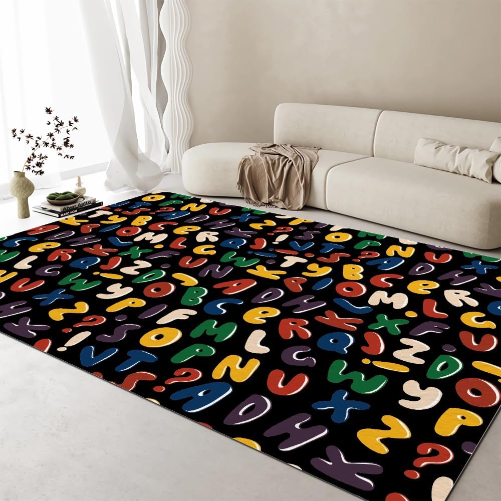 Amazon.com: ABC Colorful Alphabet Seamless Area Rug, Modern Aesthetic ...