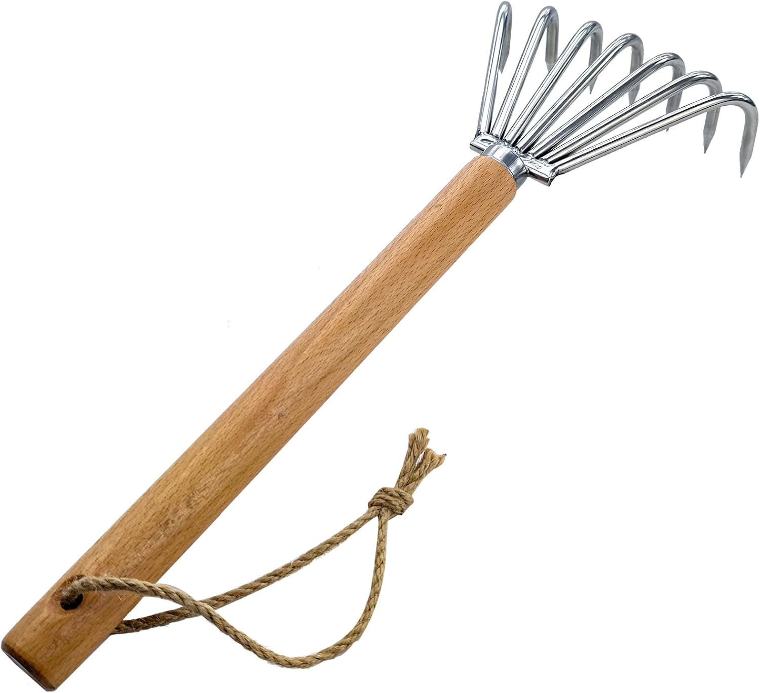 GAOGE Hand Rake, Steel Digging Tool with Wooden Handle for Garden ...