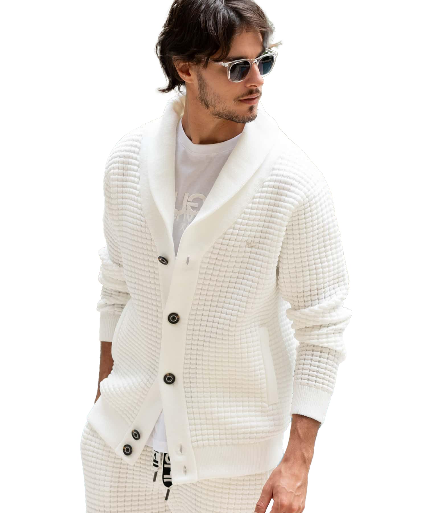 ウノピゥウノウグァーレトレ リラックス（1PIU1UGUALE3 RELAX）/1PIU1UGUALE3 RELAX ショールカラーワッフルカーディガン Amazon | [1PIU1UGUALE3 RELAX] [ウノピゥウノウグァーレトレ