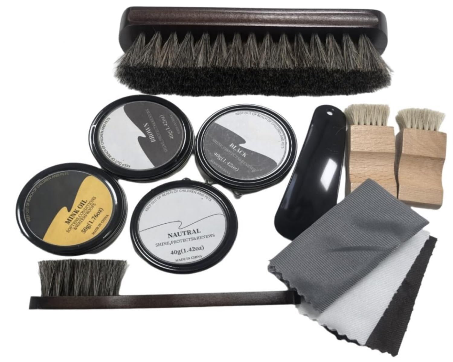 Amazon.com: Mia&Argoo 13PC Shoe Polish Kit Leather Boot Cleaning Shine ...