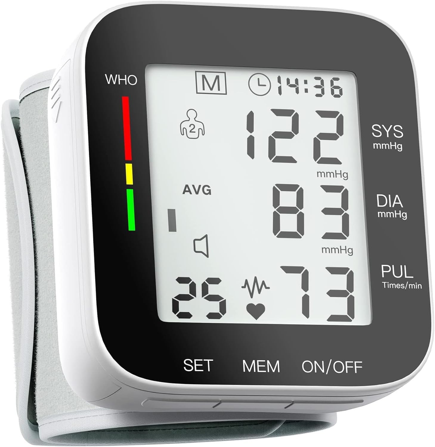 Amazon.com: Wrist Blood Pressure Monitor Automatic Large LCD Display ...