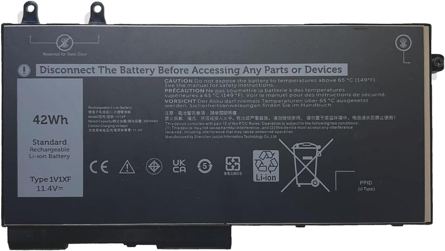 Amazon.com: YXKC 1V1XF Laptop Battery Replacement Compatible with Dell ...