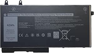 Amazon.com: YXKC 1V1XF Laptop Battery Replacement Compatible with Dell ...