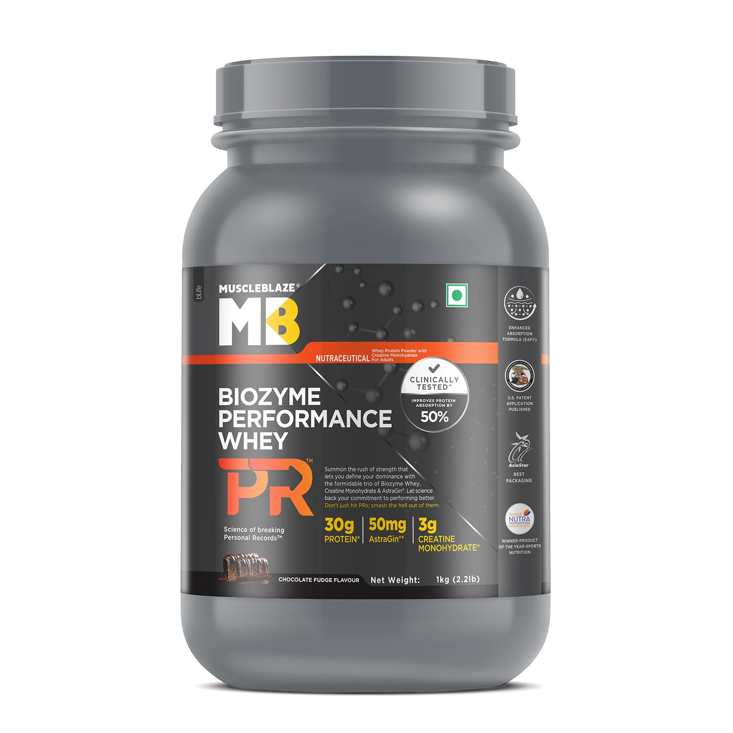 Buy MuscleBlaze Biozyme Performance Whey Protein Pr (Chocolate Fudge, 1 ...