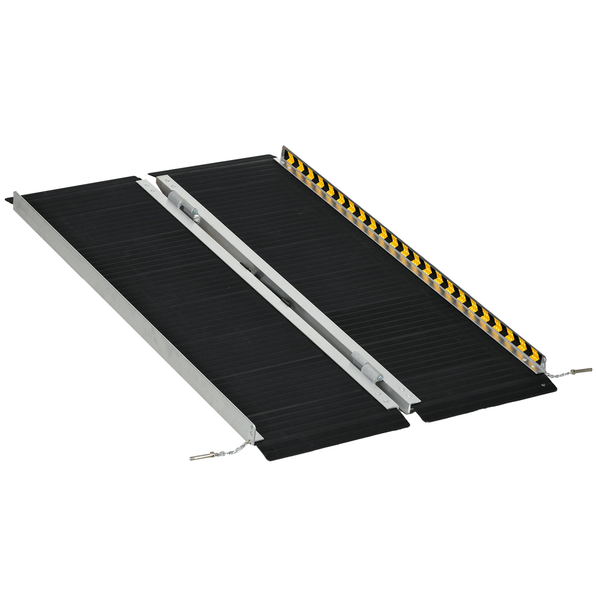 HOMCOM Wheelchair Ramp, 122L x 73Wcm, 272KG Capacity, Folding Aluminium ...
