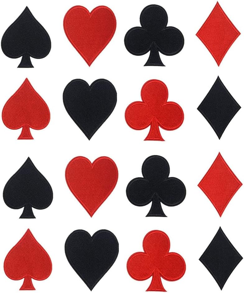 Amazon.com: Antrix 16 Pcs Playing Cards Logo Patch, Spades & Hearts ...