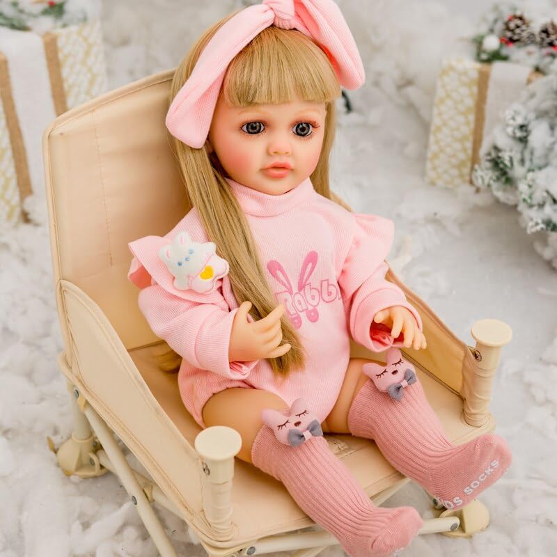 Toys Uncle Reborn Baby Doll Girl 22 Inch Soft Lifelike Girl Doll ...