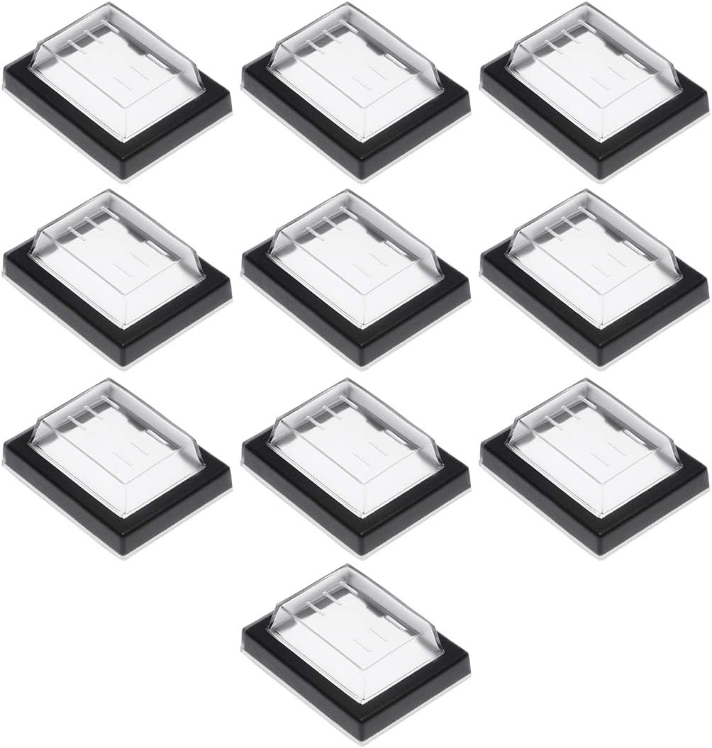 uxcell 2 Pcs Black Clear Rectangle Plastic Waterproof Switch Covers ...