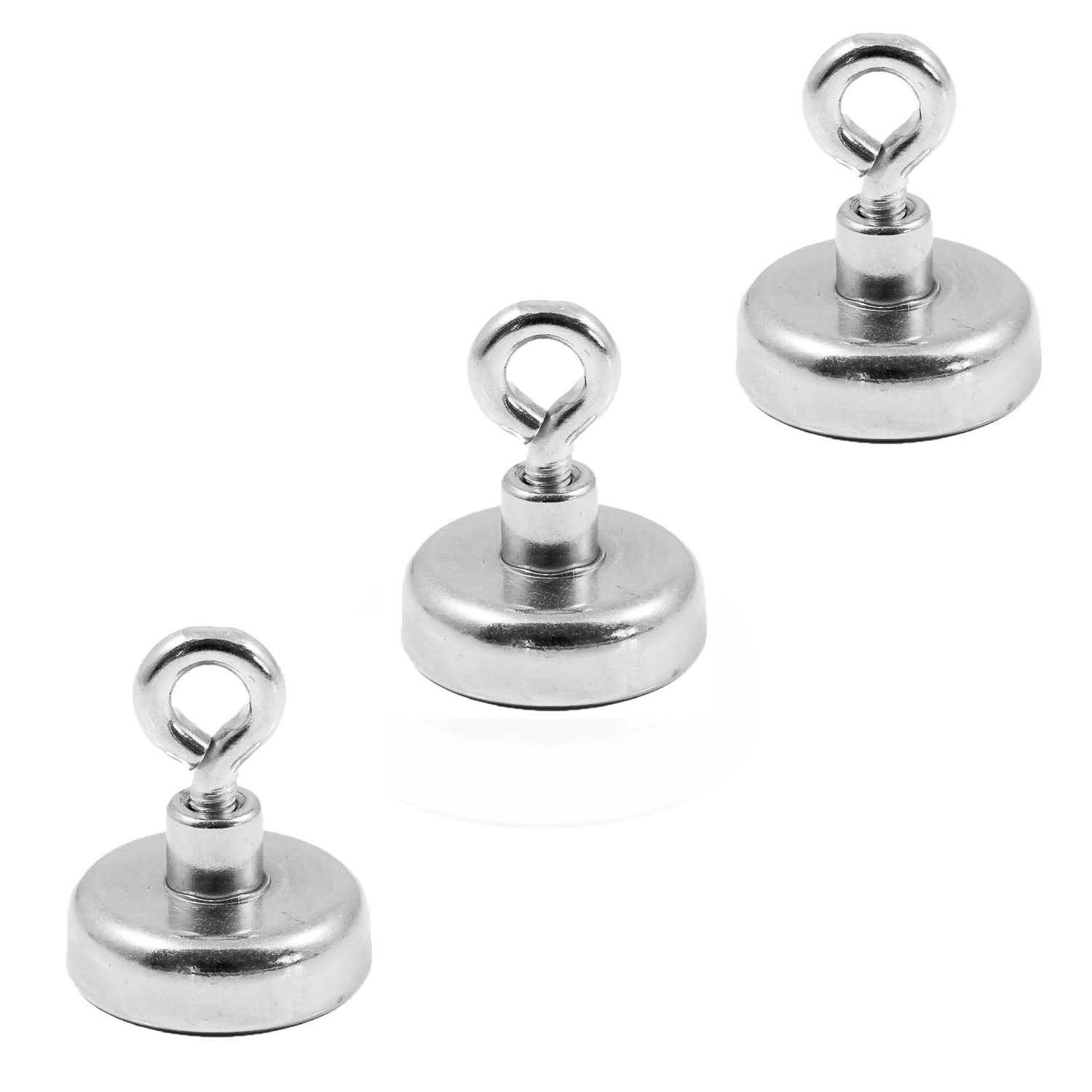 Magnetastico® | 3 pieces neodymium N35 eyelet magnets 25 mm Ø | Holding ...
