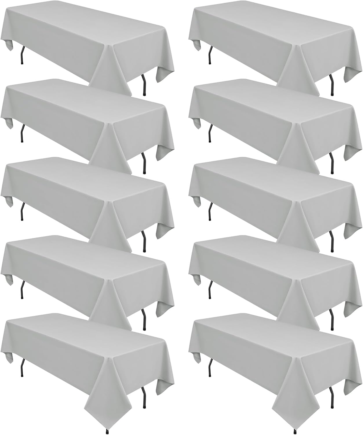 Amazon.com: 10 Pack Light Grey Tablecloths for 8ft Rectangle Tables 60 ...