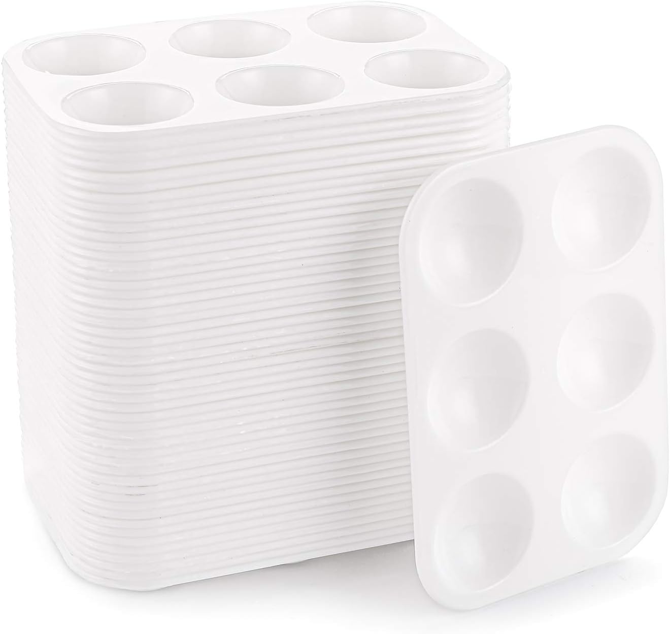Amazon.com: Cedilis 50 Pack White Art Paint Tray Palette, Rectangular ...