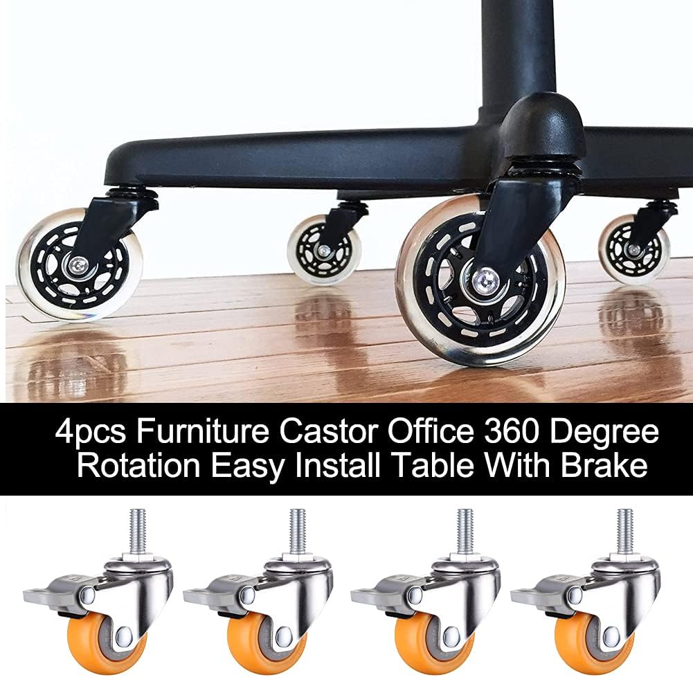 4 Pack Caster Wheels Heavy Duty Swivel Casters with Brakes, 2 Inch ...