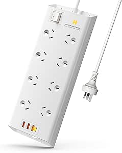 Powerboard USB Surge Protector - 8-Outlet Power Board with 4 USB Ports ...