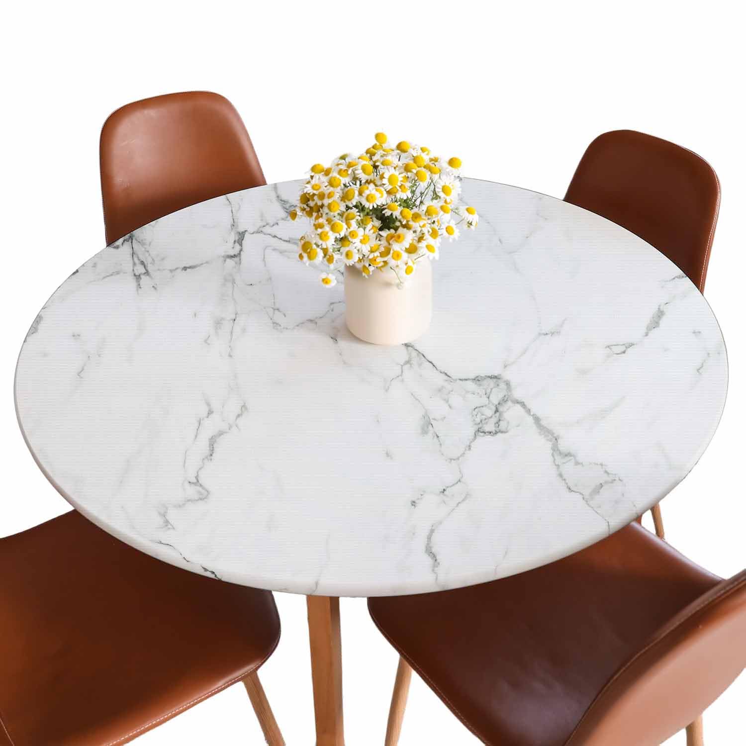 Amazon.com: Guxxuil White Marble Round Tablecloth Stone Texture Gray ...