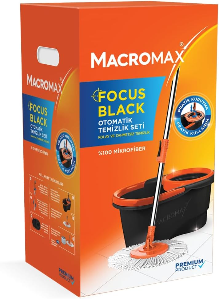 Macro Max Focus Black Otomatik Temizlik Seti, Pedalsız Döner Sıkmalı ...