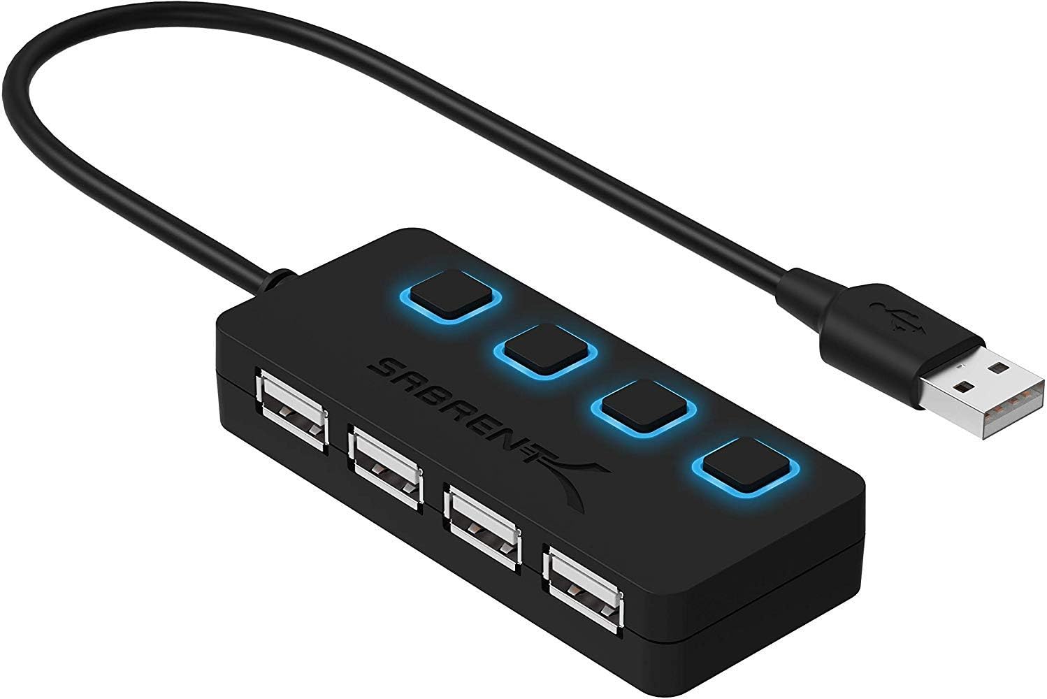 SABRENT USB hub, USB Adapter 2.0, 4 Port USB Extension with ON/Off ...
