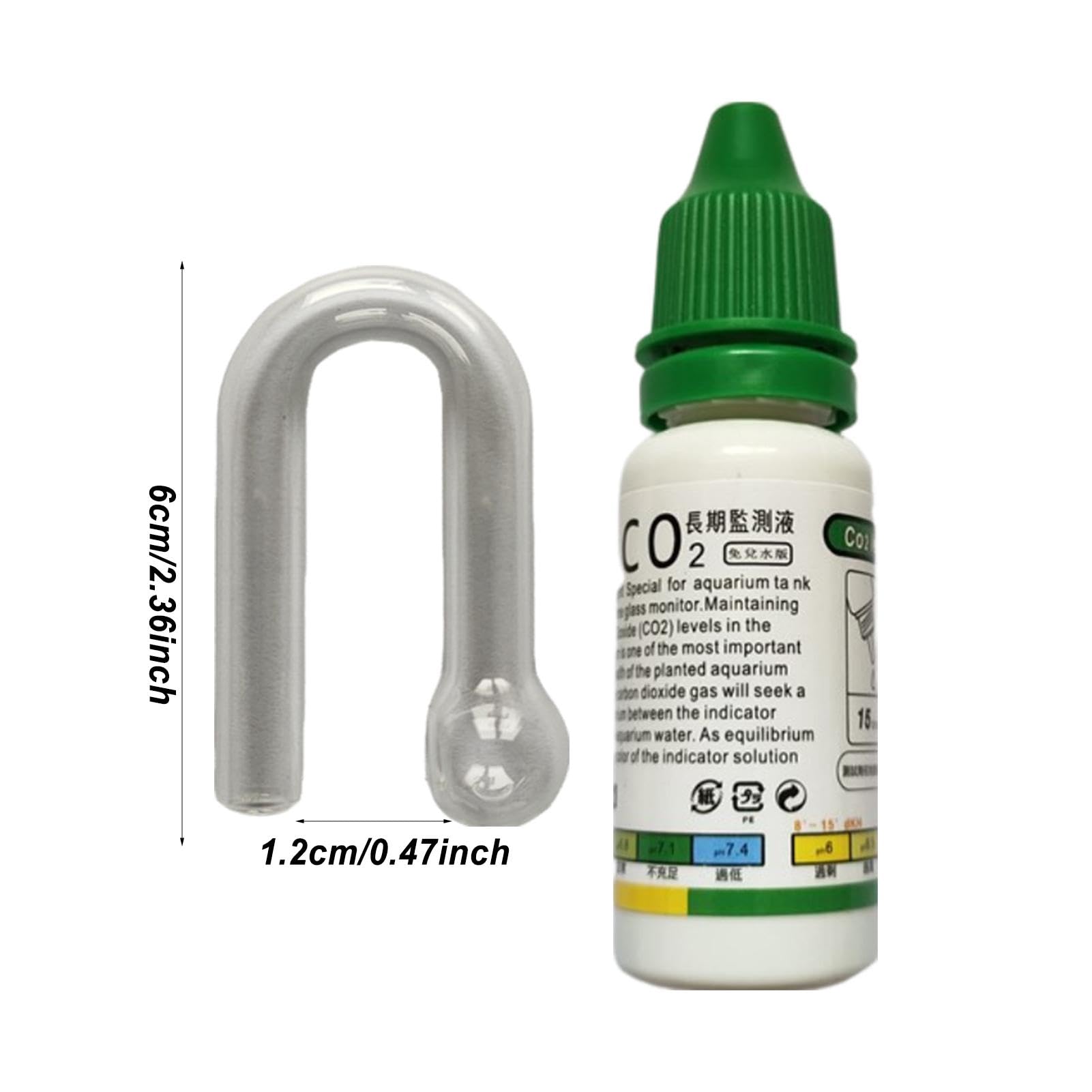 Planted Tank CO2 Monitor CO2 Drop Checker For Aquarium - Glass CO2 ...