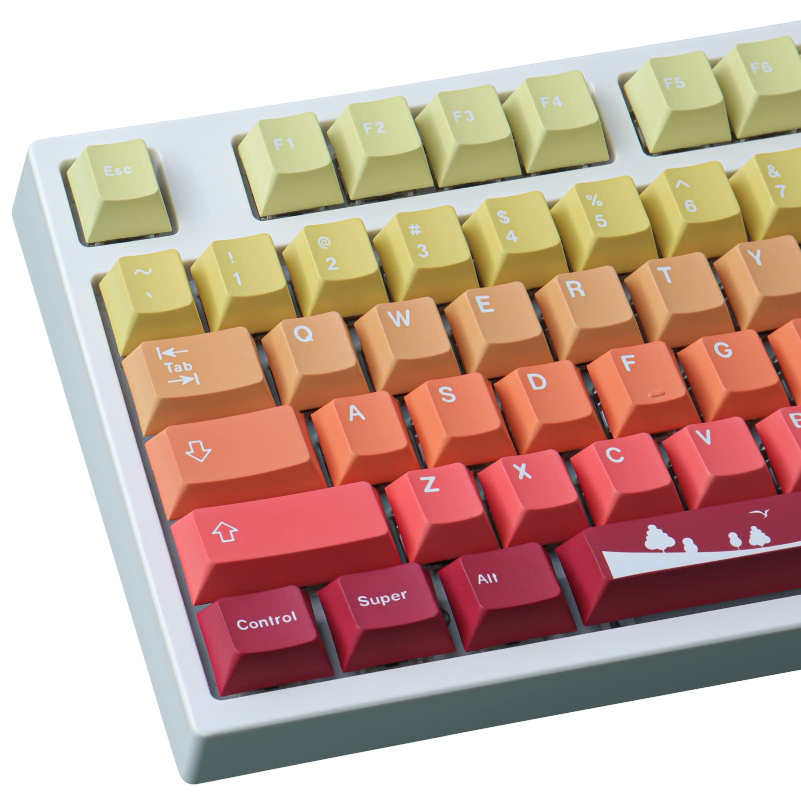Tsungup Keycaps PBT 129 Keys ANSI&ISO UK Layout Keycaps Cherry Profile ...