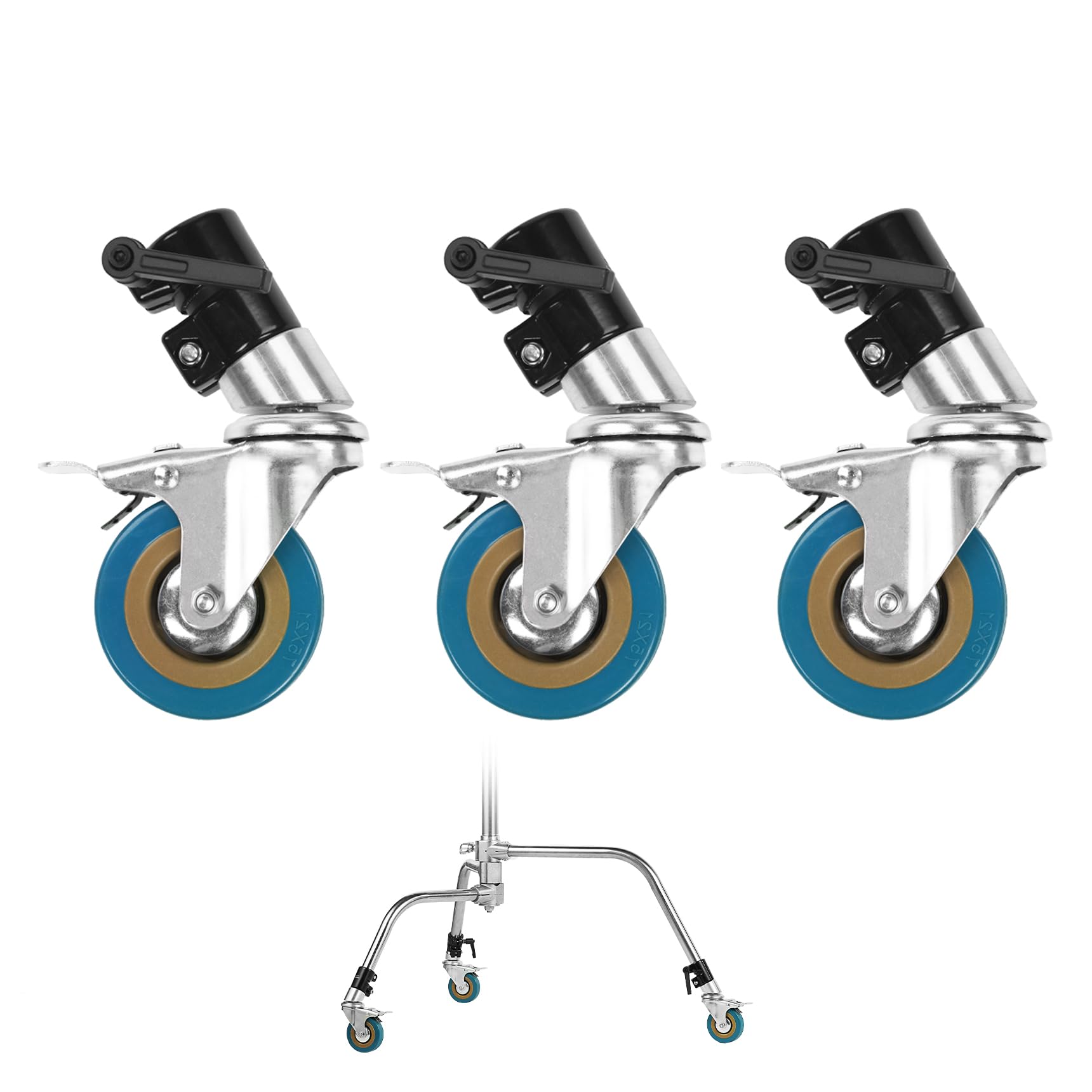 Amazon.com : Selens Heavy Duty C Stand Swivel Casters Set 0.98inch/25mm ...