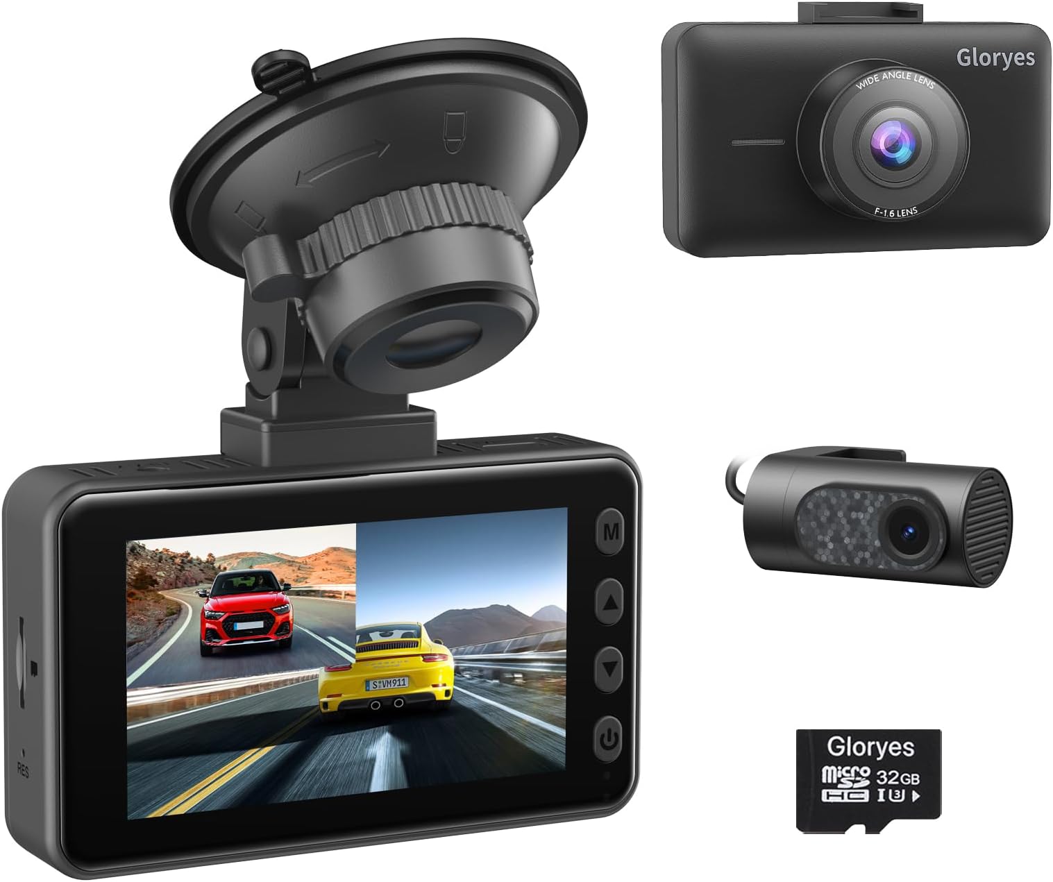 Amazon.com: Gloryes Real 4K UltraHD Vital Dash cam,Dash Camera Front ...