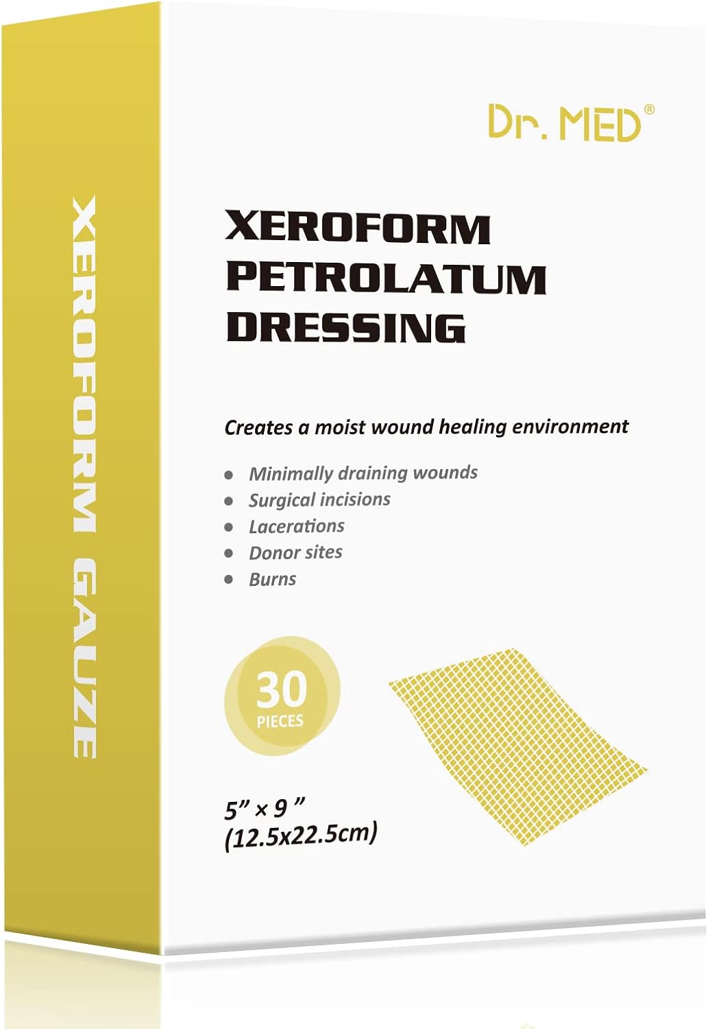 Amazon.com: Dr.Med Xeroform Petrolatum Dressing Patch, 5"x9"-30 Pcs/Box ...