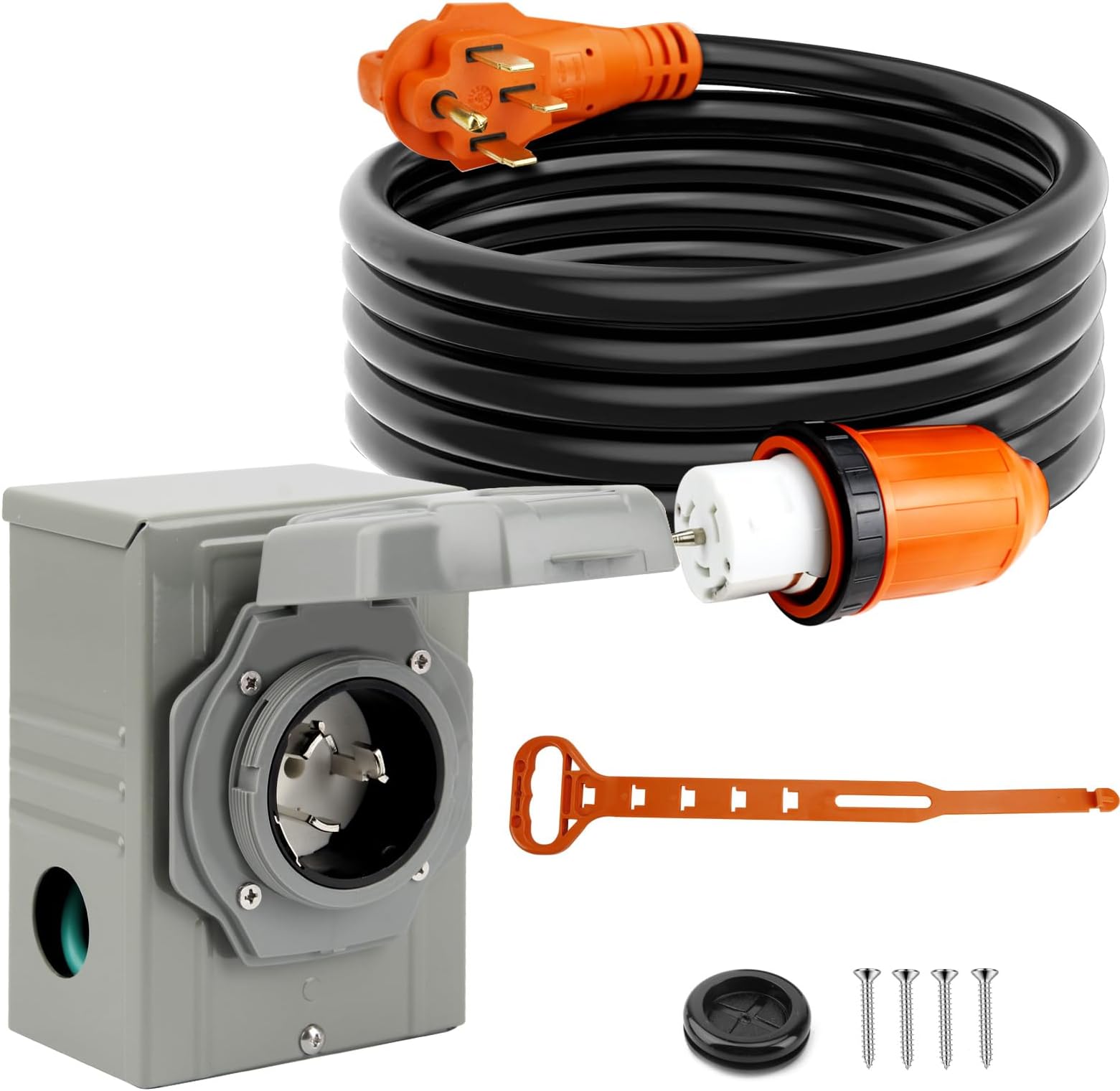 OPL5 50 Amp Generator Cord and Power Inlet Box (Pre-Drilled) Waterproof ...