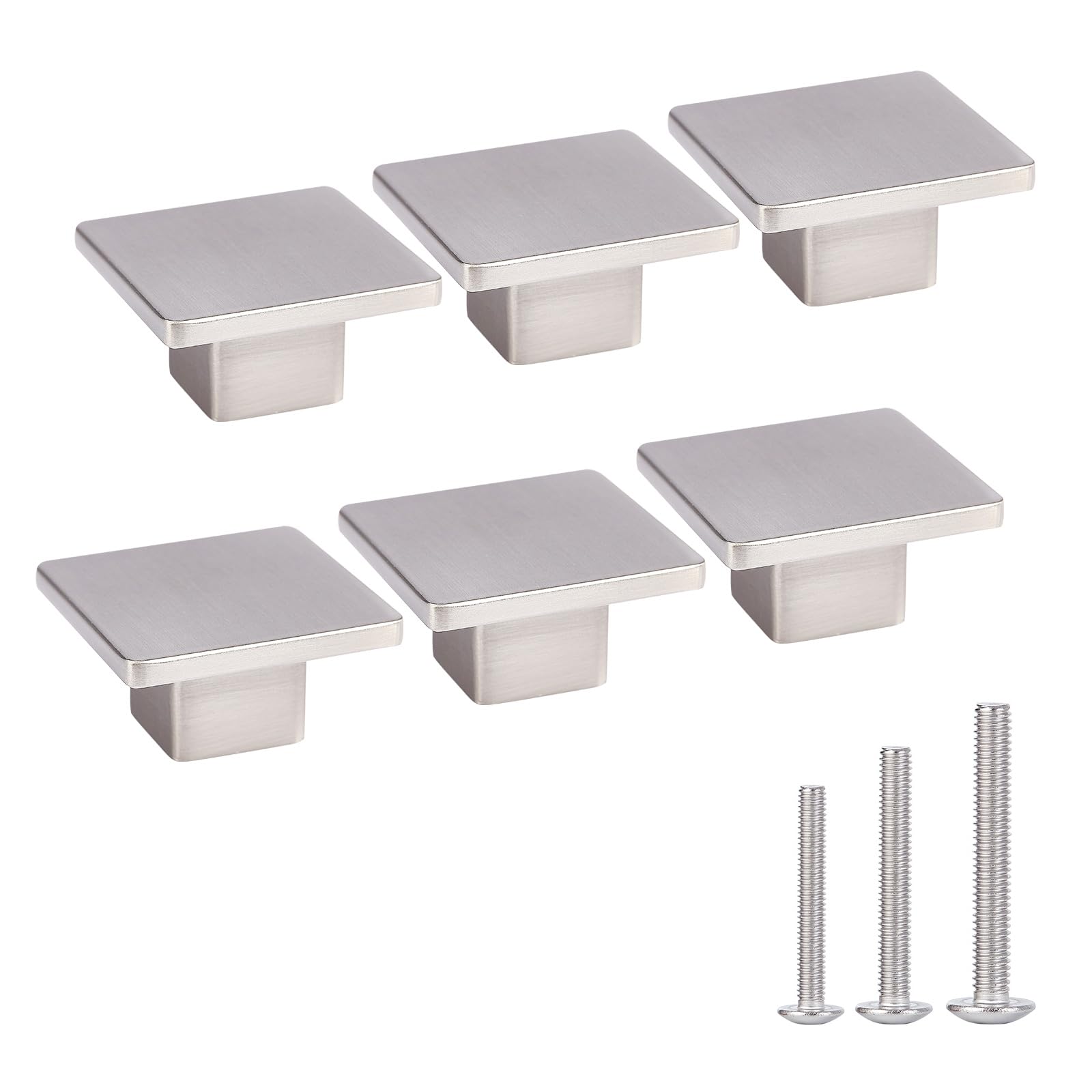 AOKENBAO1.57 Inch Square Kitchen Cabinet Knob Drawer Knob Satin Nickel ...