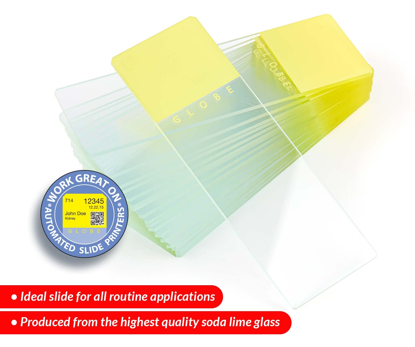 Edge Safety Glasses Globe Scientific Frosted Glass Microscope Slide ...