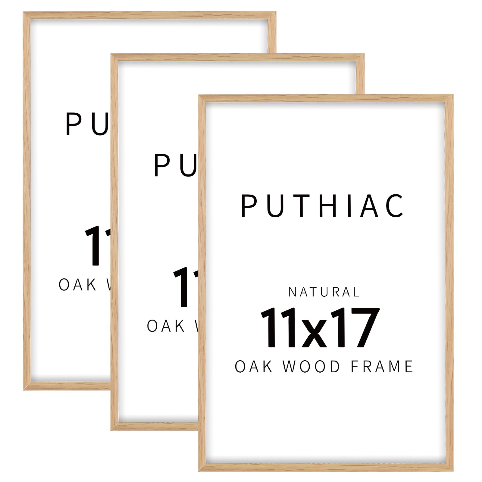 Amazon.com - puthiac 11x17 Oak Wood Picture Frame - Minimalist 11x17 ...