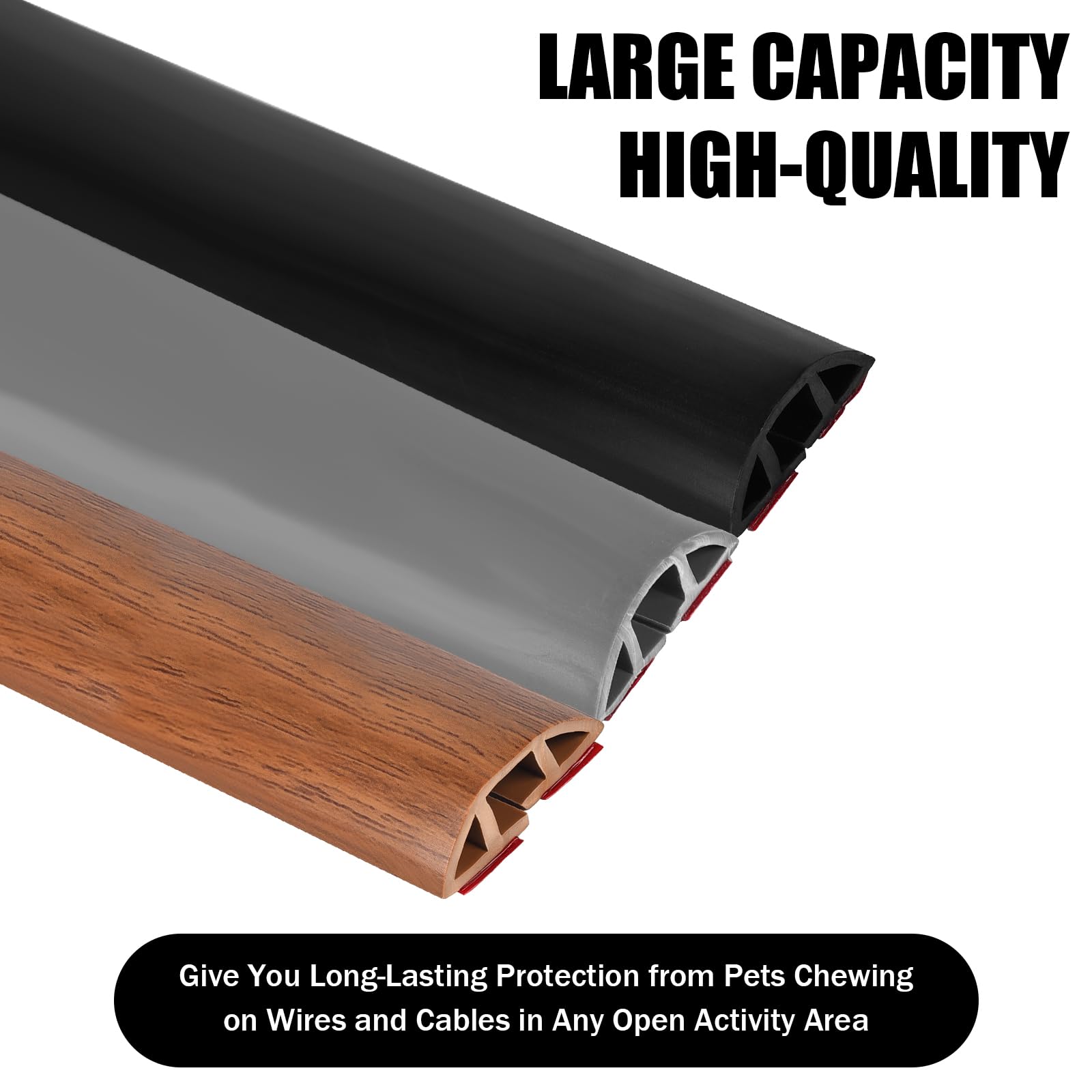 Snapklik.com : Floor Cord Cover For Wires Grey 3.3 Ft Self Adhesive PVC ...