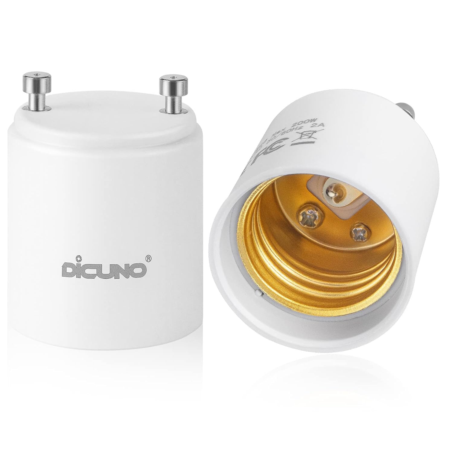 DiCUNO GU24 to E26 Adapter, Light Bulb Socket Adaptor, Lamp Base Converter, Maximum Wattage 200W ...