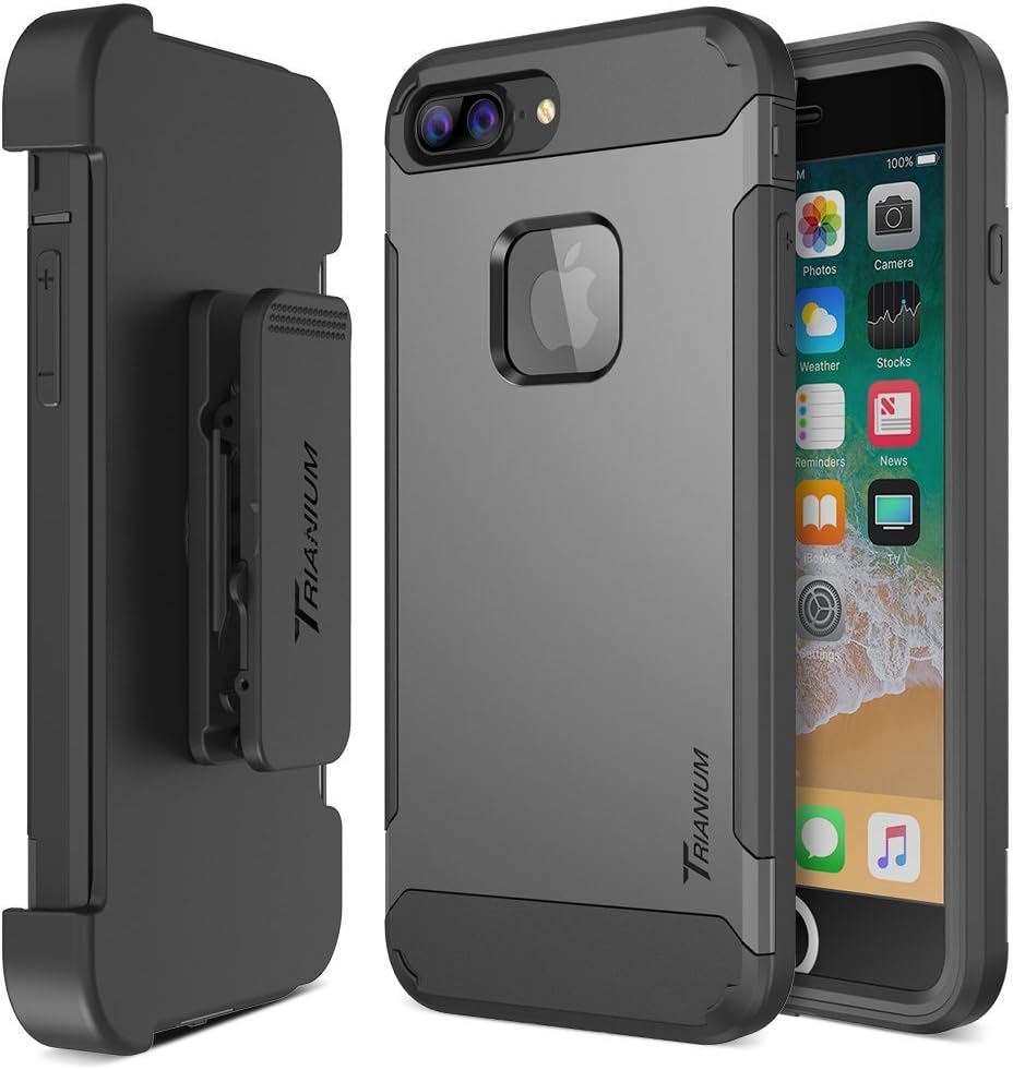 Amazon.com: Trianium iPhone 8 Plus Case [Duranium Series] with Holster ...