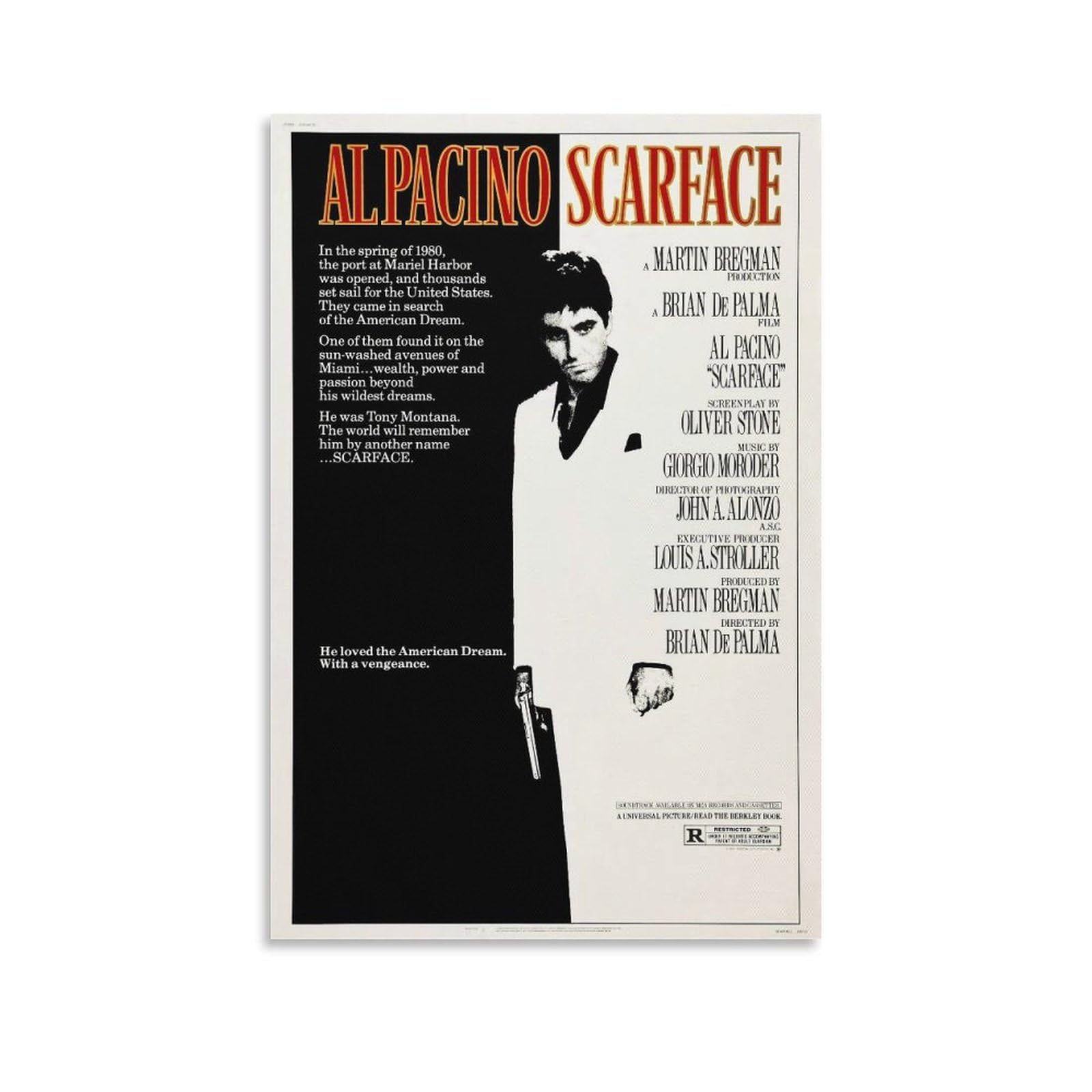 Amazon.com: 1983 Scarface Movie Poster Frame Hanger Scroll Posters ...